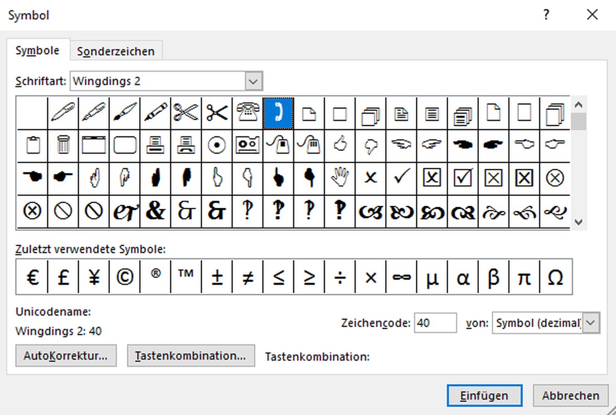 Symbole/Zeichen/Computerzeichen/Zeichentabellen